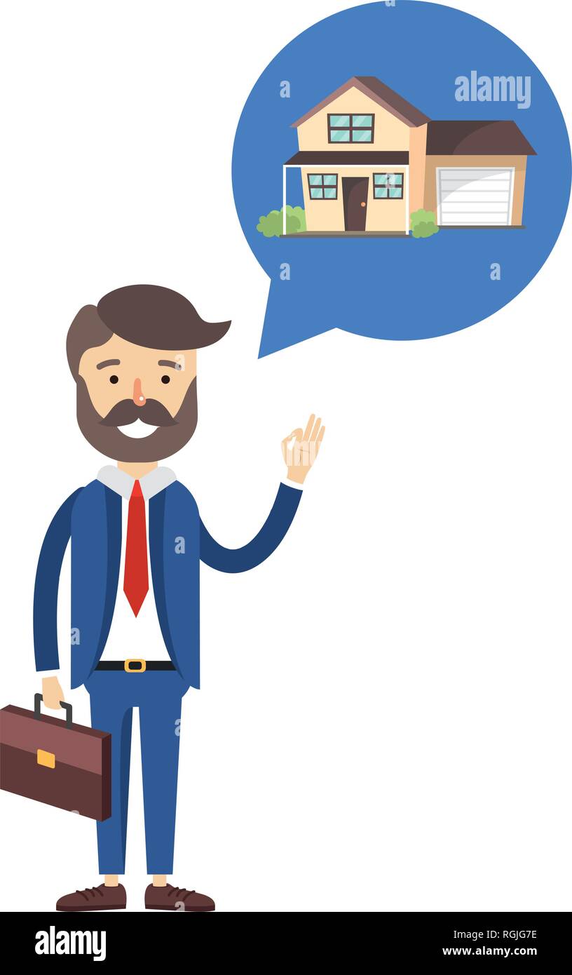 real state agent cartoon Stock Vector Image & Art - Alamy