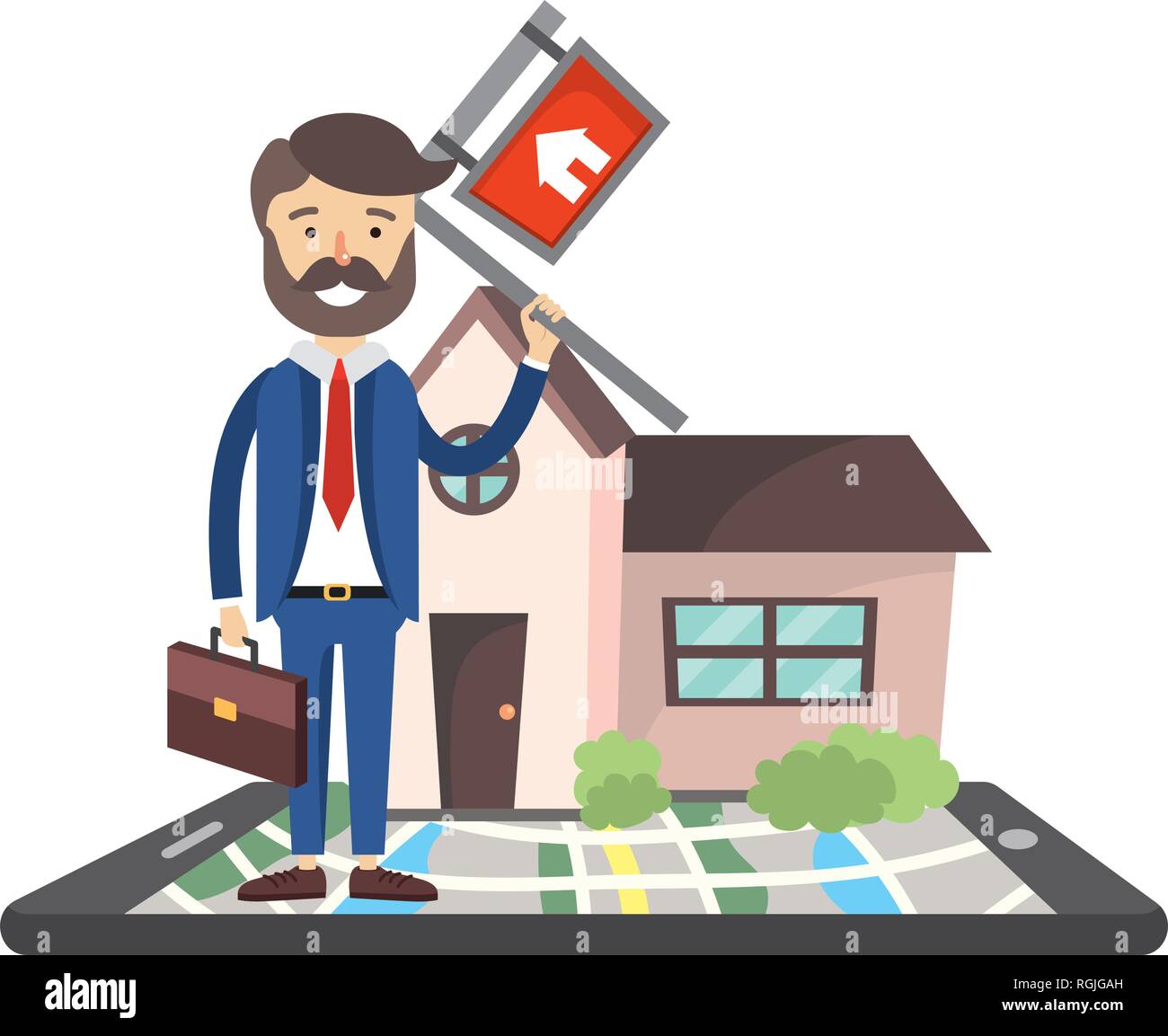real state agent cartoon Stock Vector Image & Art - Alamy
