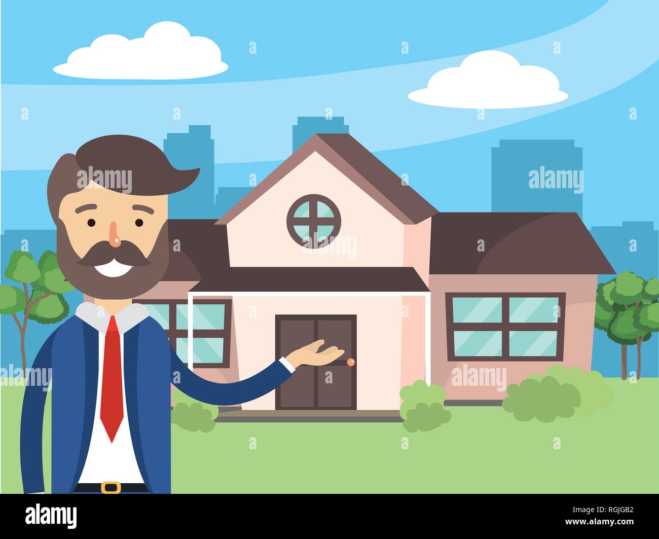 real state agent cartoon Stock Vector Image & Art - Alamy