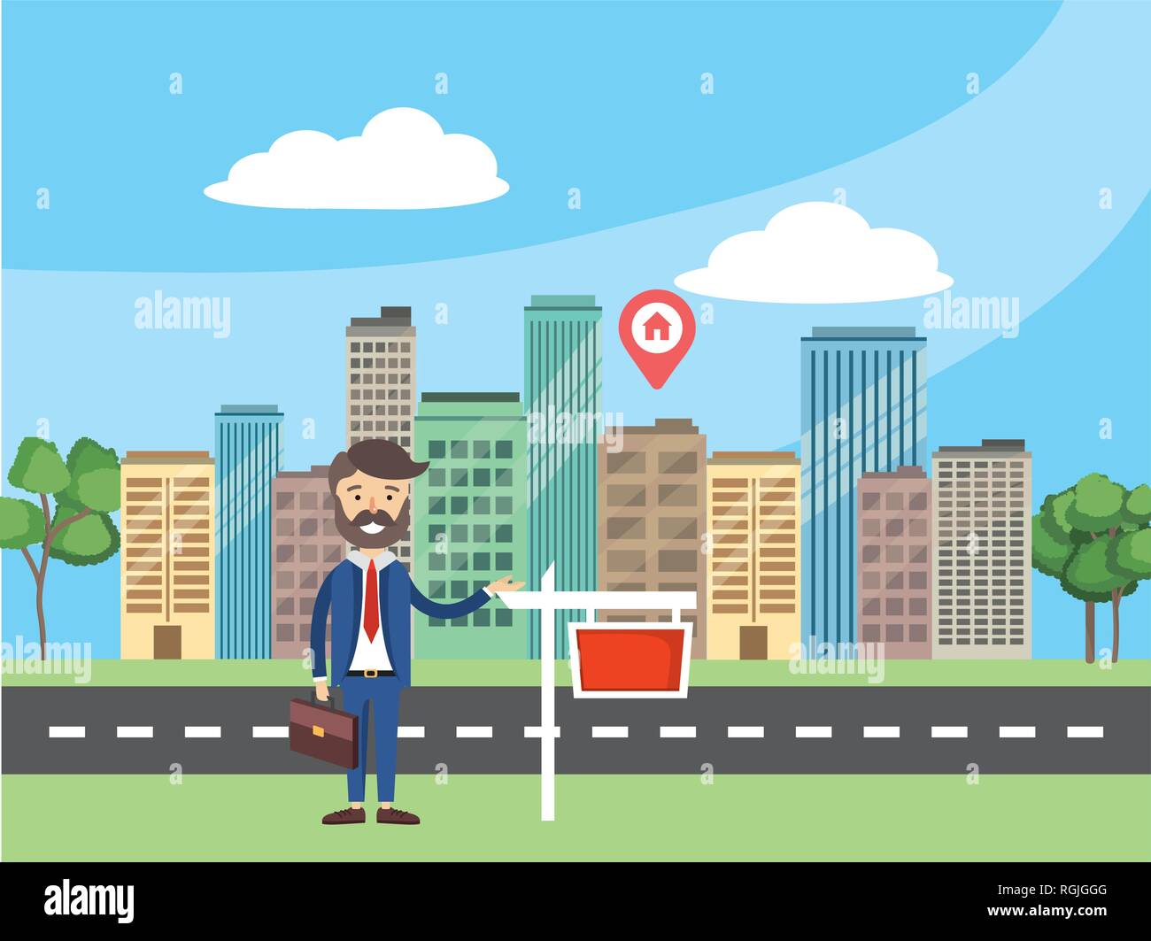real state agent cartoon Stock Vector Image & Art - Alamy