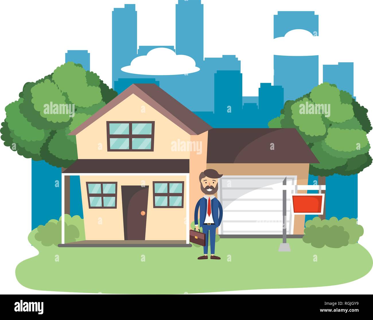 real state agent cartoon Stock Vector Image & Art - Alamy