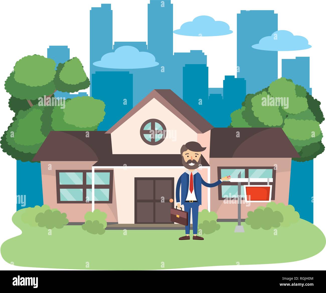 real state agent cartoon Stock Vector Image & Art - Alamy