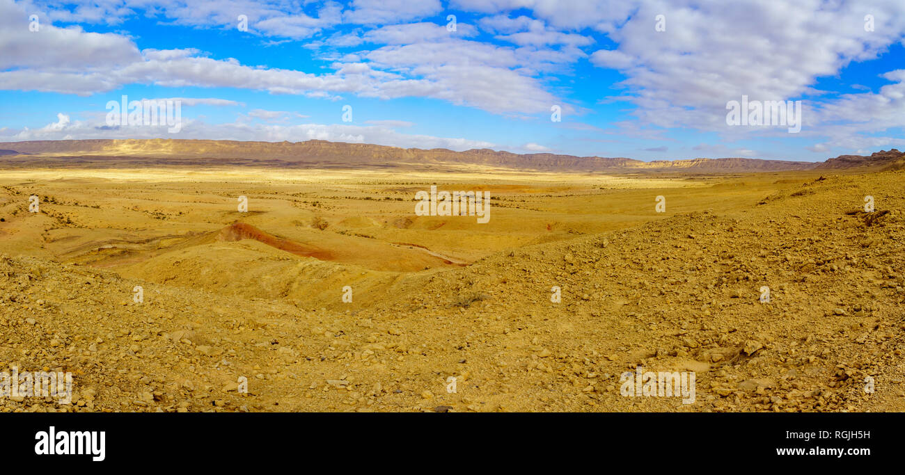 Panoramic landscape of Makhtesh (crater) Ramon (from mount Ardon), in ...
