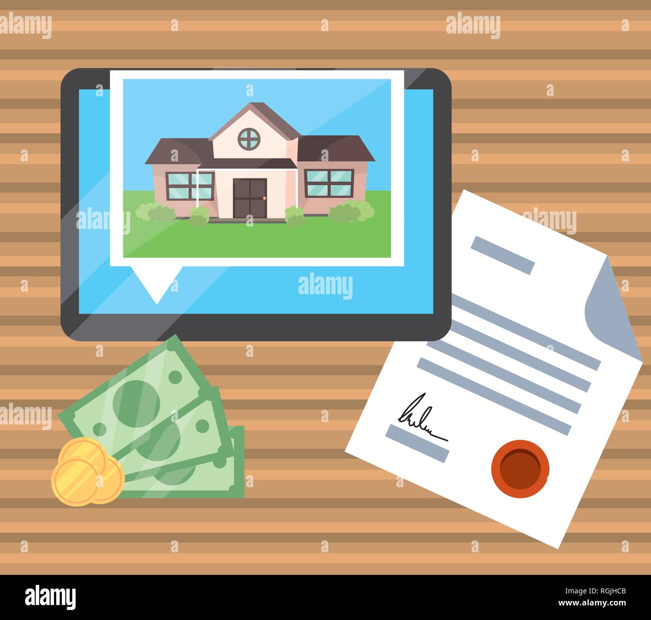 Stack of dollar bills house Stock Vector Images - Alamy