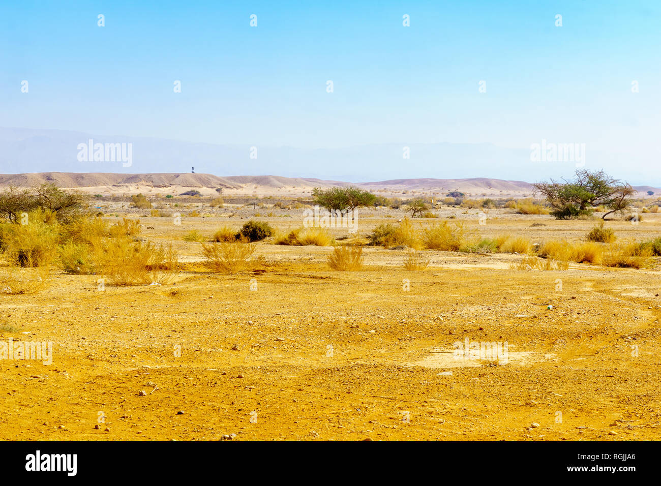 View of the Arava desert landscape, Southern Israel Stock Photo - Alamy