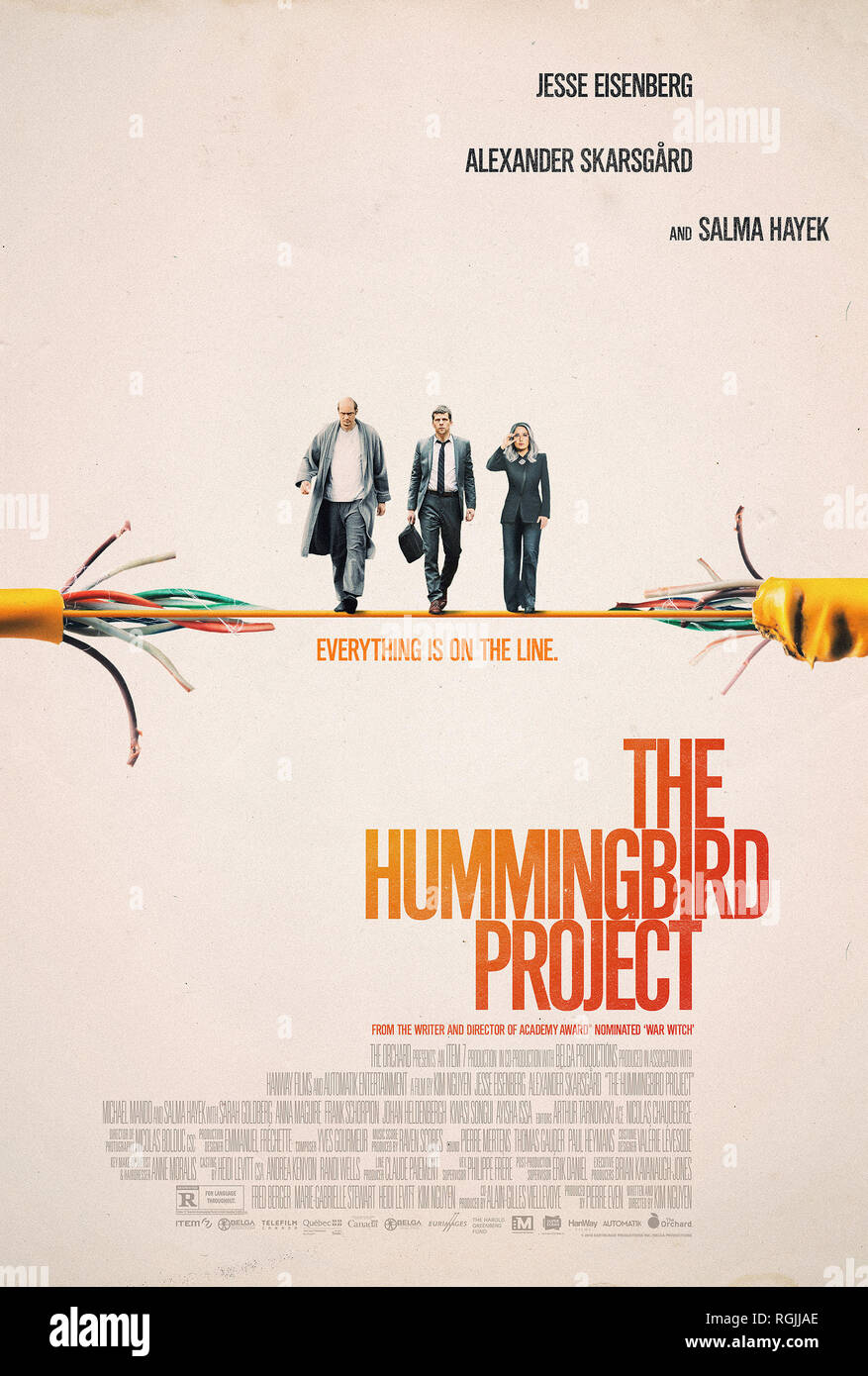 THE HUMMINGBIRD PROJECT, US poster, from left: Alexander Skarsgard ...