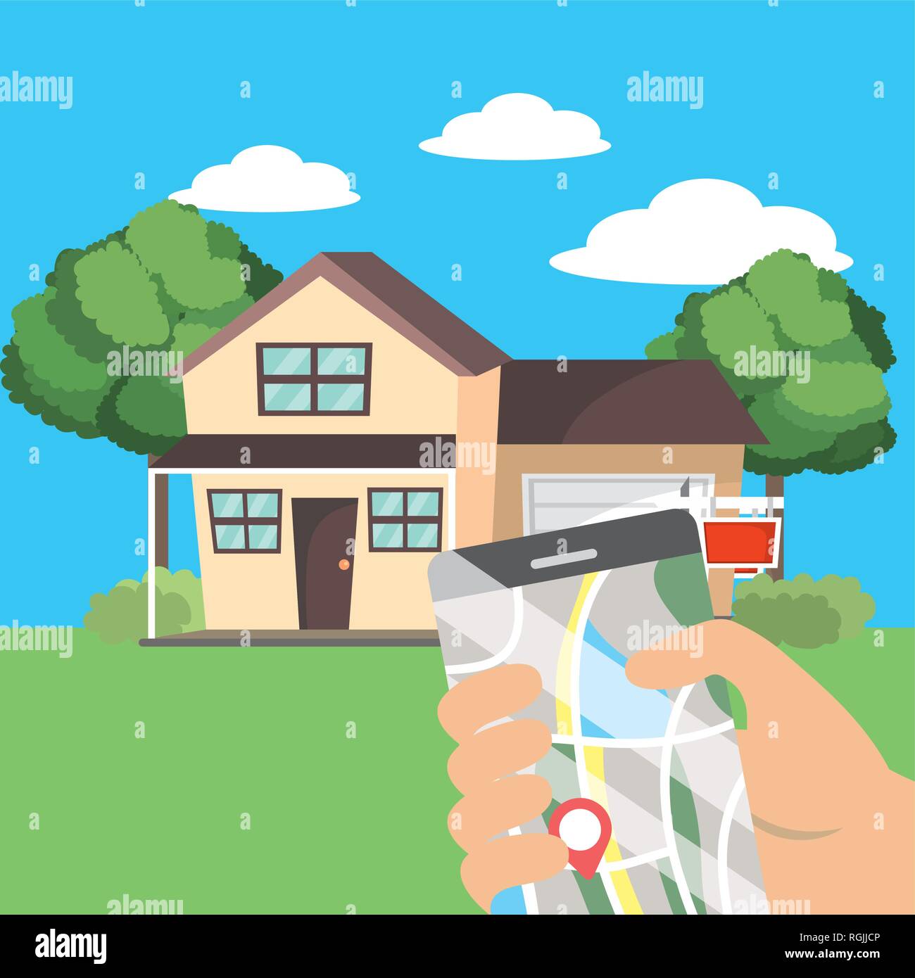 real state cartoon Stock Vector Image & Art - Alamy