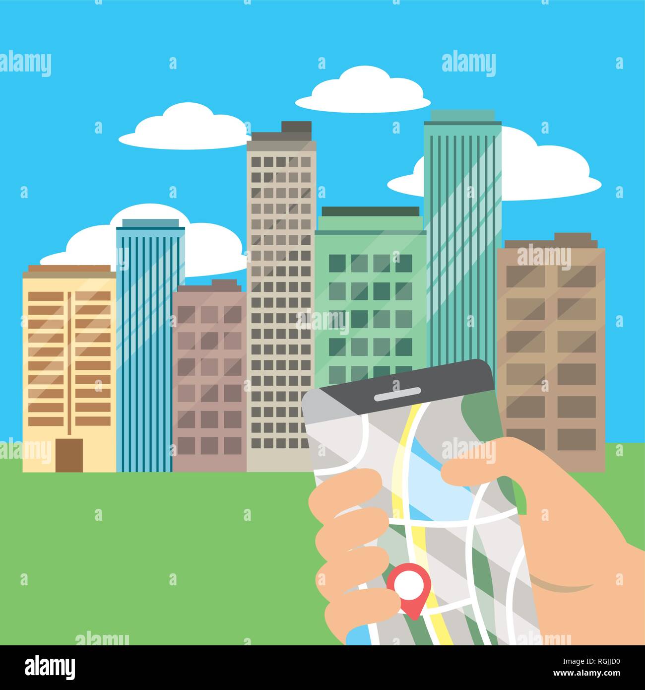 real state buildings cartoon Stock Vector Image & Art - Alamy