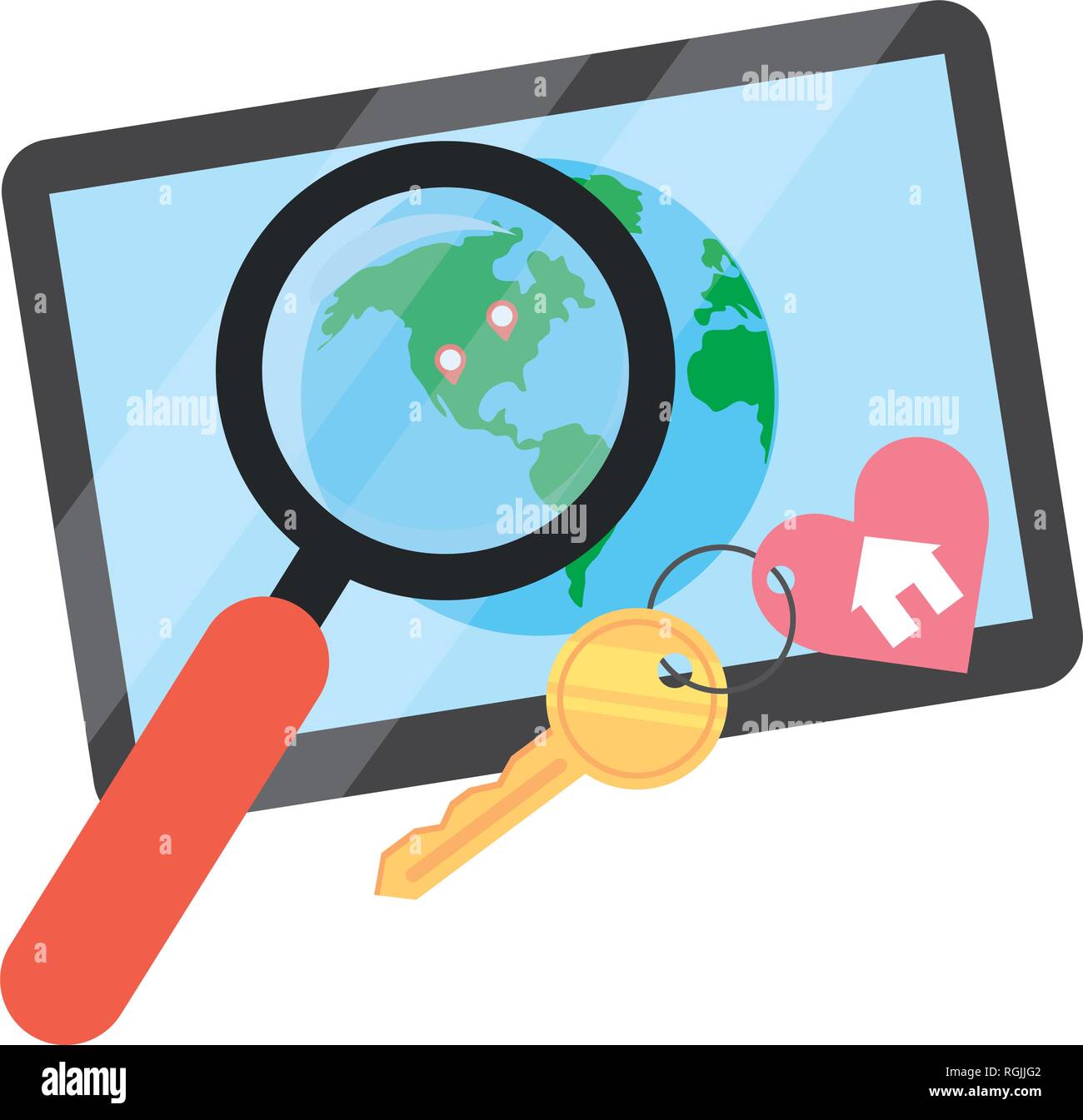 real state tablet cartoon Stock Vector Image & Art - Alamy