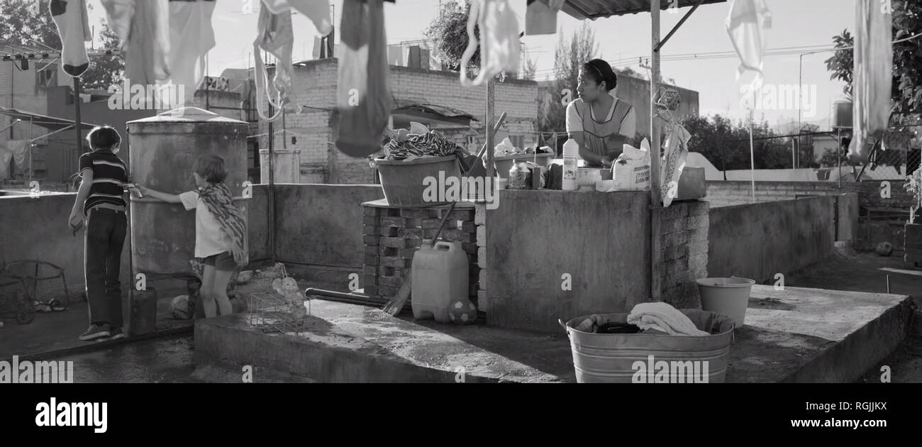 ROMA, from left: Carlos Peralta, Marco Graf, Yalitza Aparicio, 2018 ...