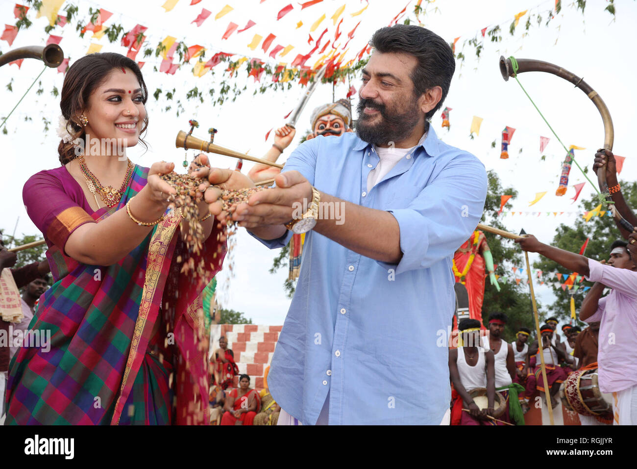 VISWASAM, from left: Nayanthara, Ajith Kumar, 2019. © Prime Media ...