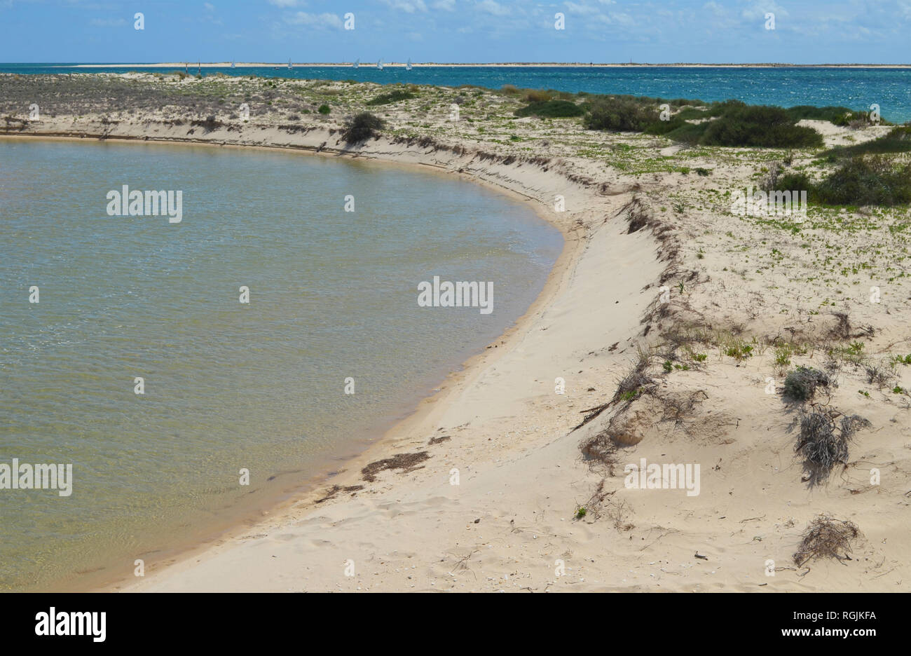 Armona island beach, part of the Ria Formosa Natural Park in the ...