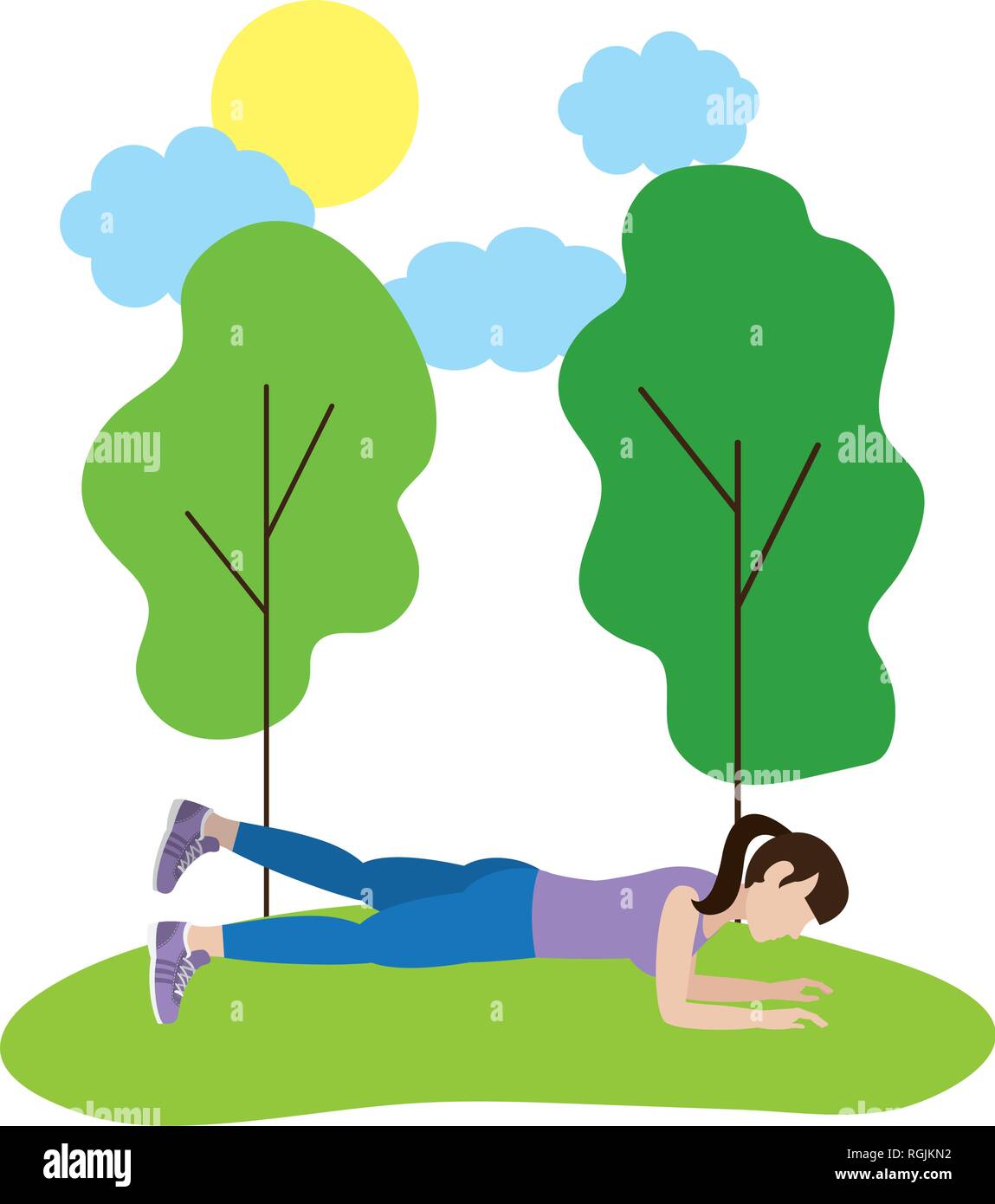 Attractive fit young woman stretching Stock Vector Images - Alamy
