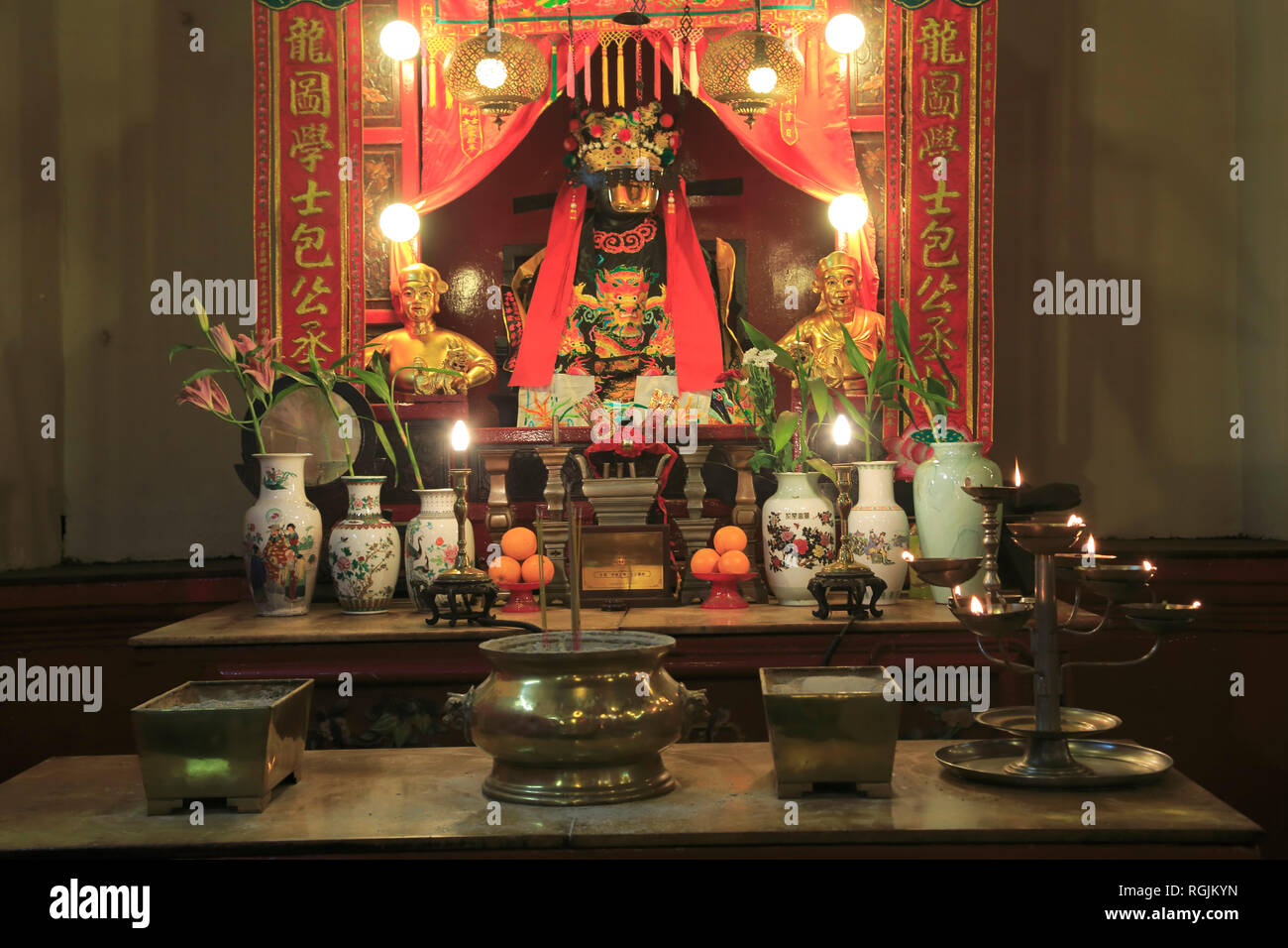 Altar, Man Mo Temple, Sheung Wan, Hong Kong Island, Hong Kong, China ...