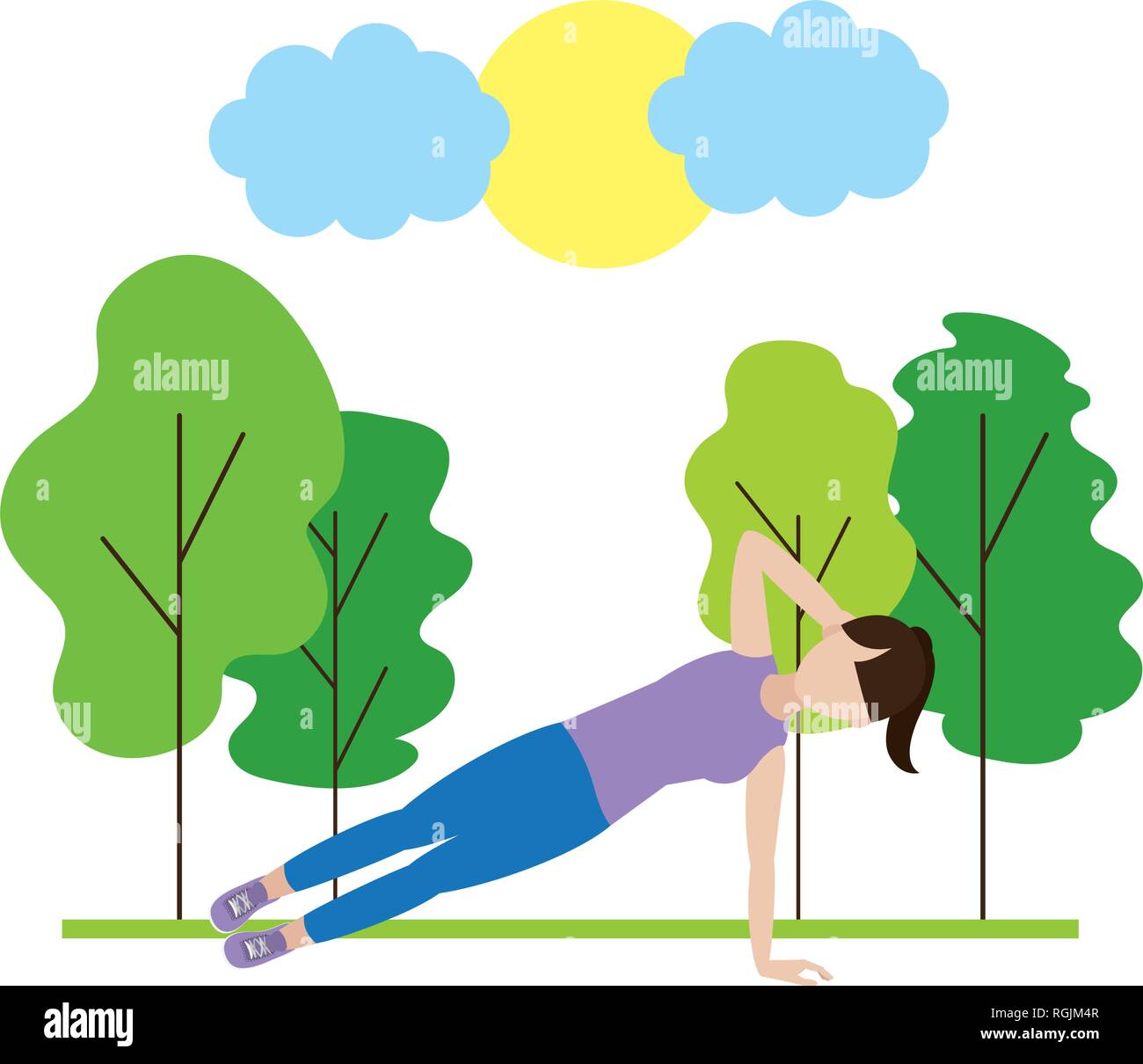 Attractive fit young woman stretching Stock Vector Images - Alamy