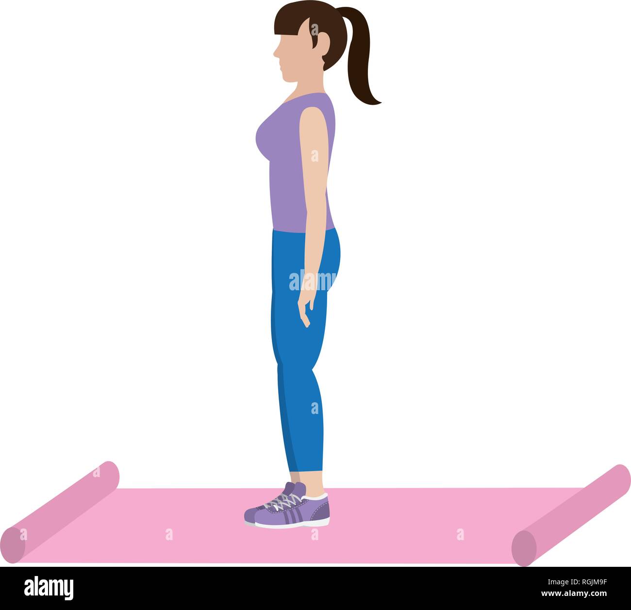 Attractive fit young woman stretching Stock Vector Images - Alamy