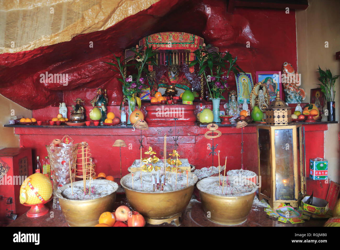 Altar and Offerings, Pak Tai Temple, Stanley, Hong Kong Island, Hong ...