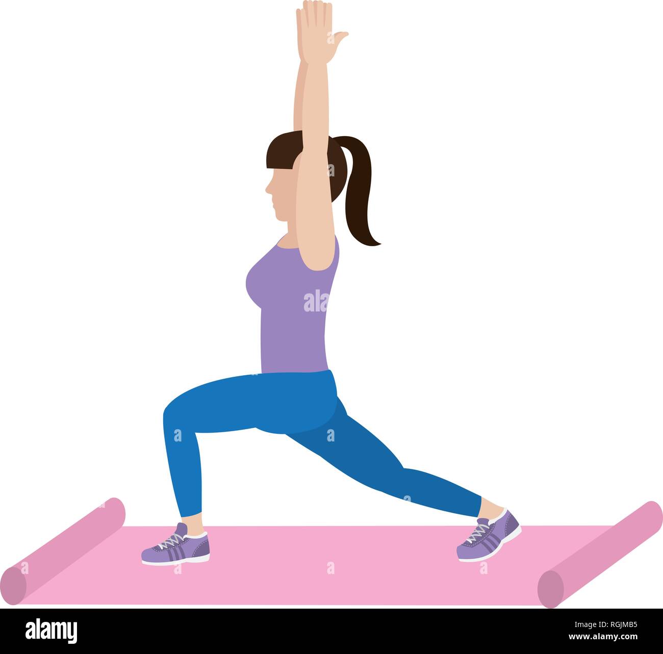 Attractive fit young woman stretching Stock Vector Images - Alamy