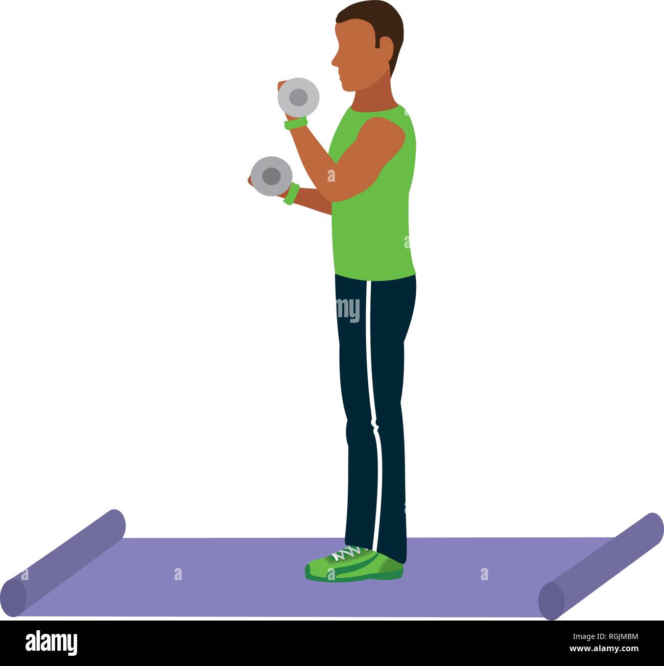 Dumbbell exercise mat Stock Vector Images - Alamy