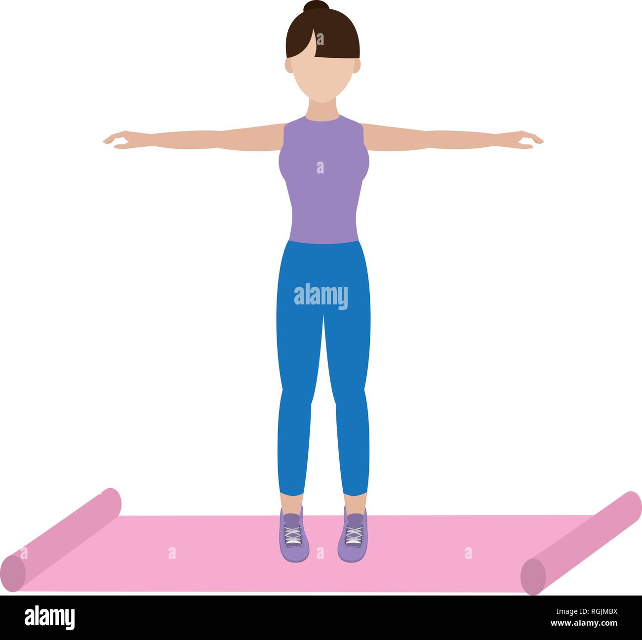 Attractive fit young woman stretching Stock Vector Images - Alamy