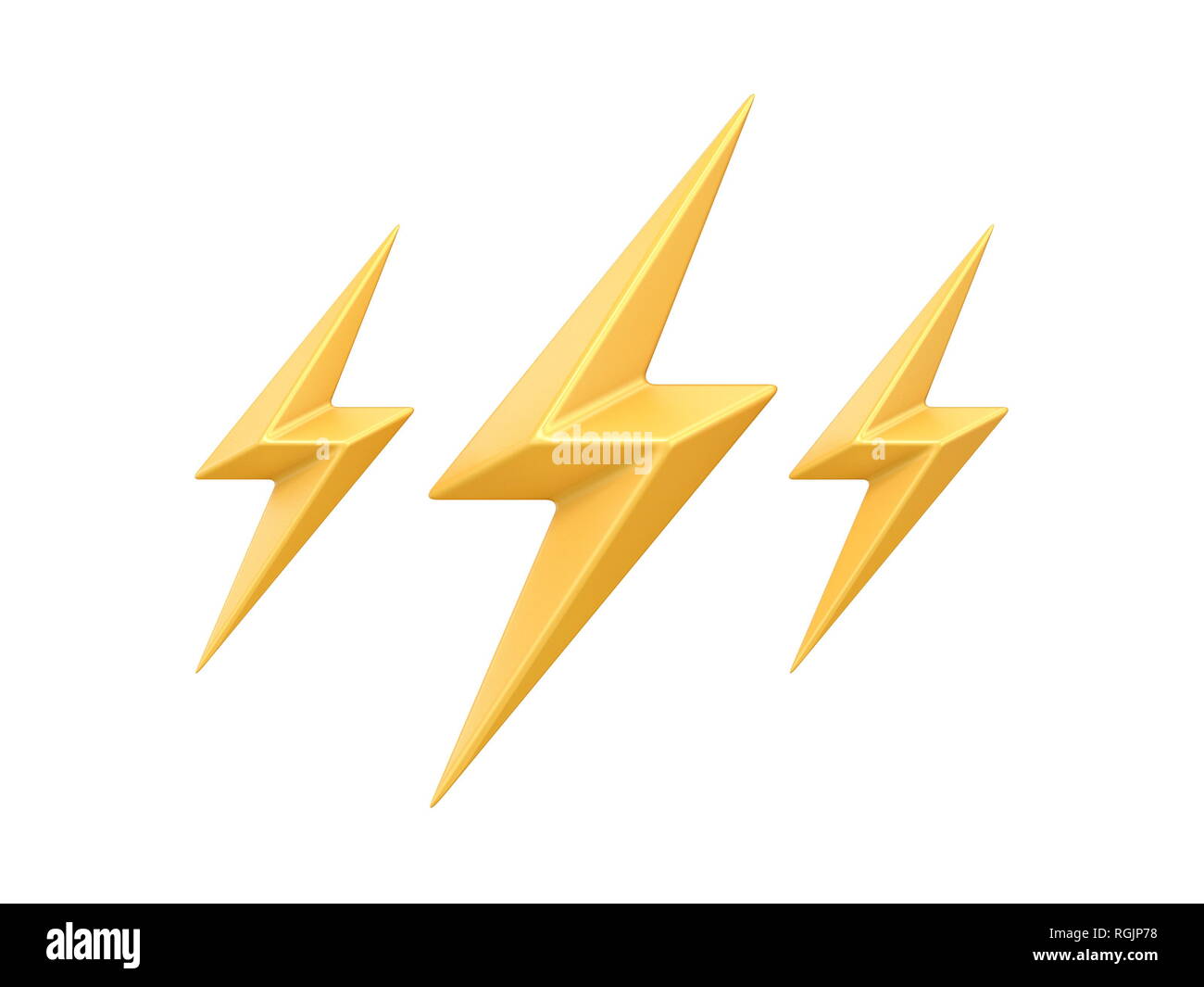 Weather icon THUNDER 3D render illustration isolated on white ...