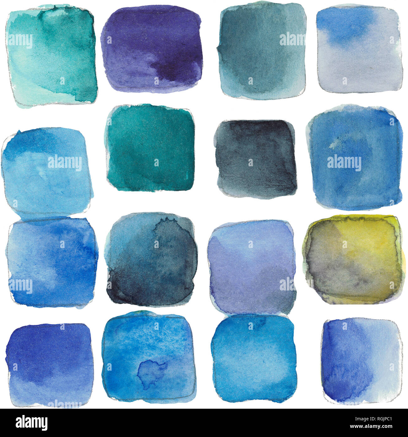 Watercolor hand drawn seamless pattern of abstract ice cubes, good for ...