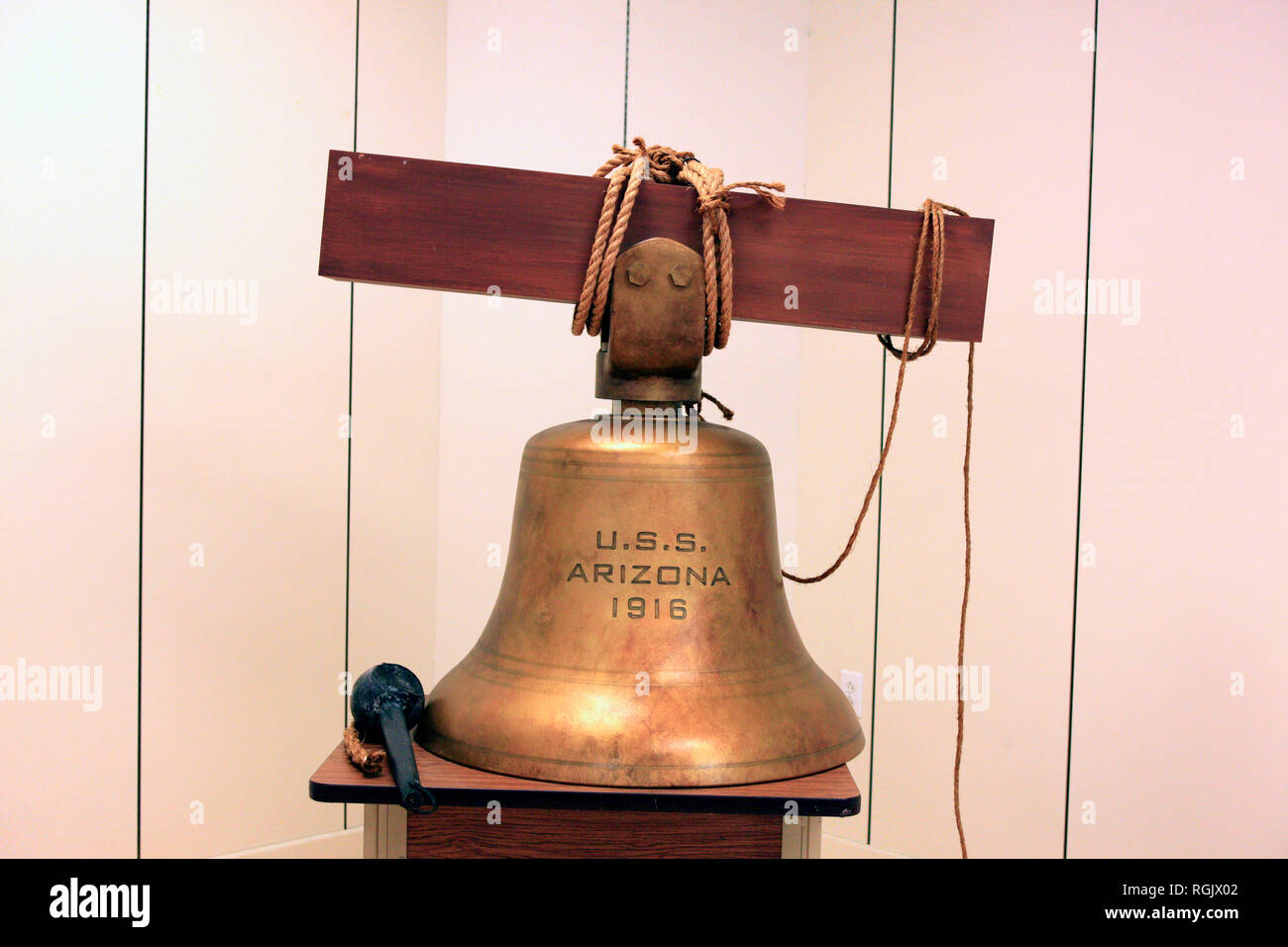 The bell from the USS Arizona recovered from Pearl Harbor now at the ...