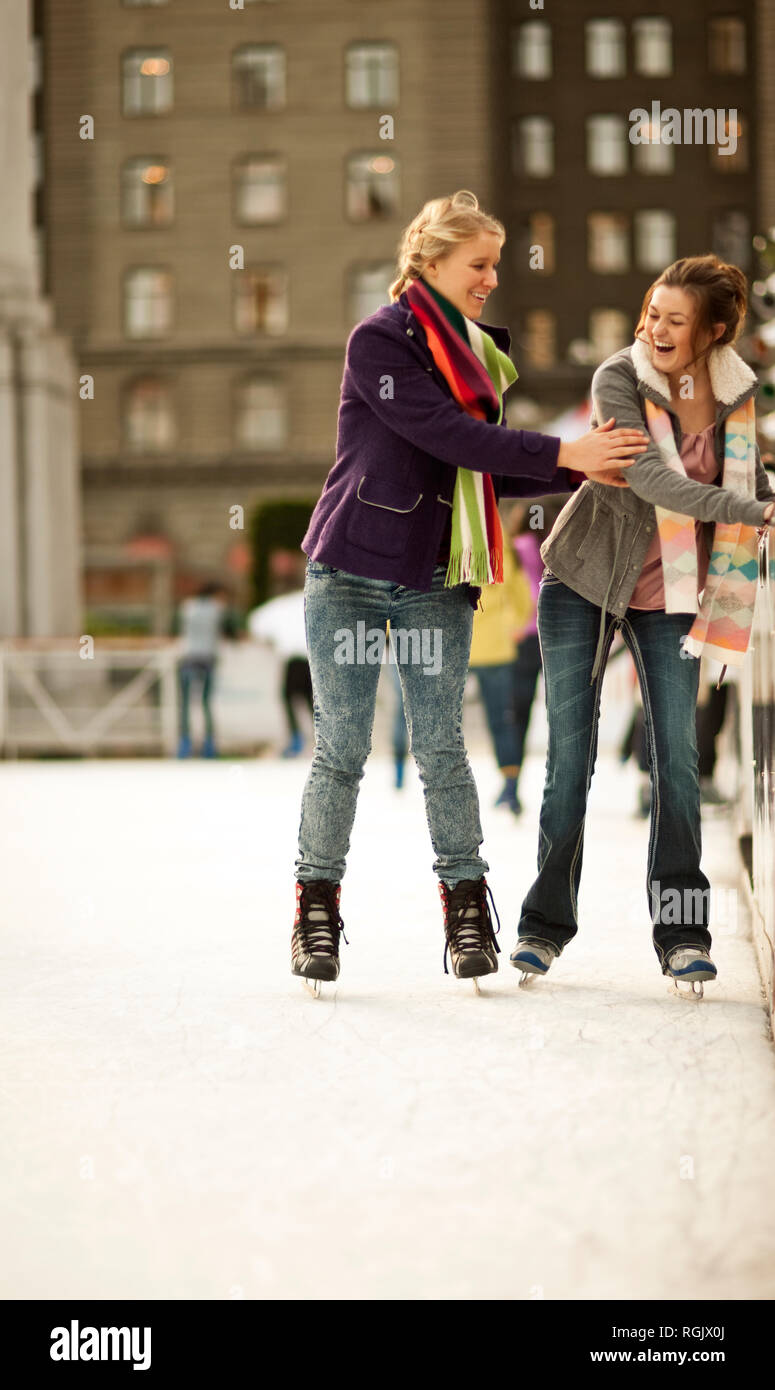 Female ice skating exterior hi-res stock photography and images - Alamy