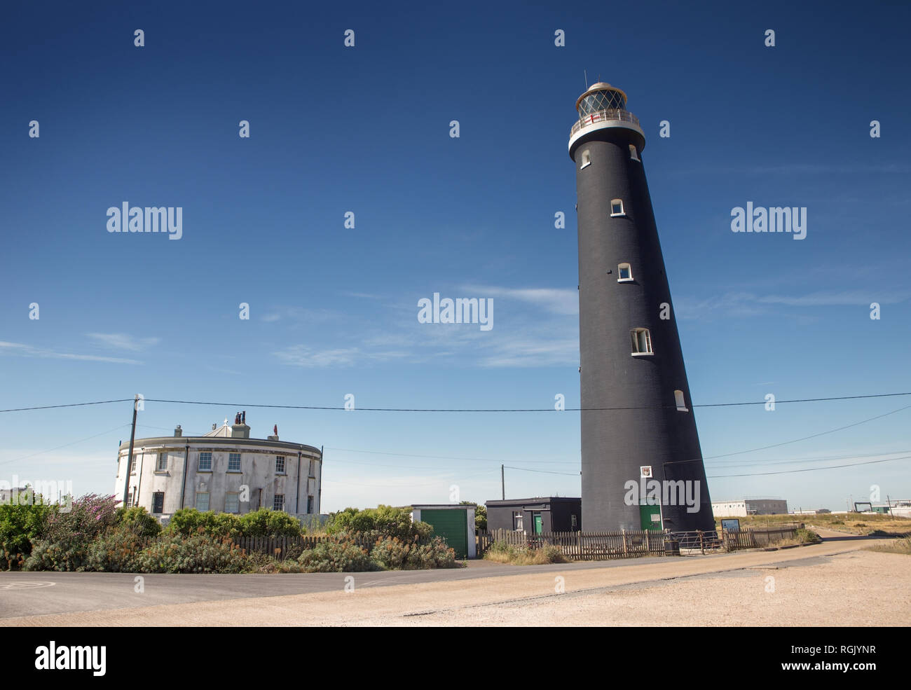 landscape image along the dungeness romney marsh coastline Stock Photo ...