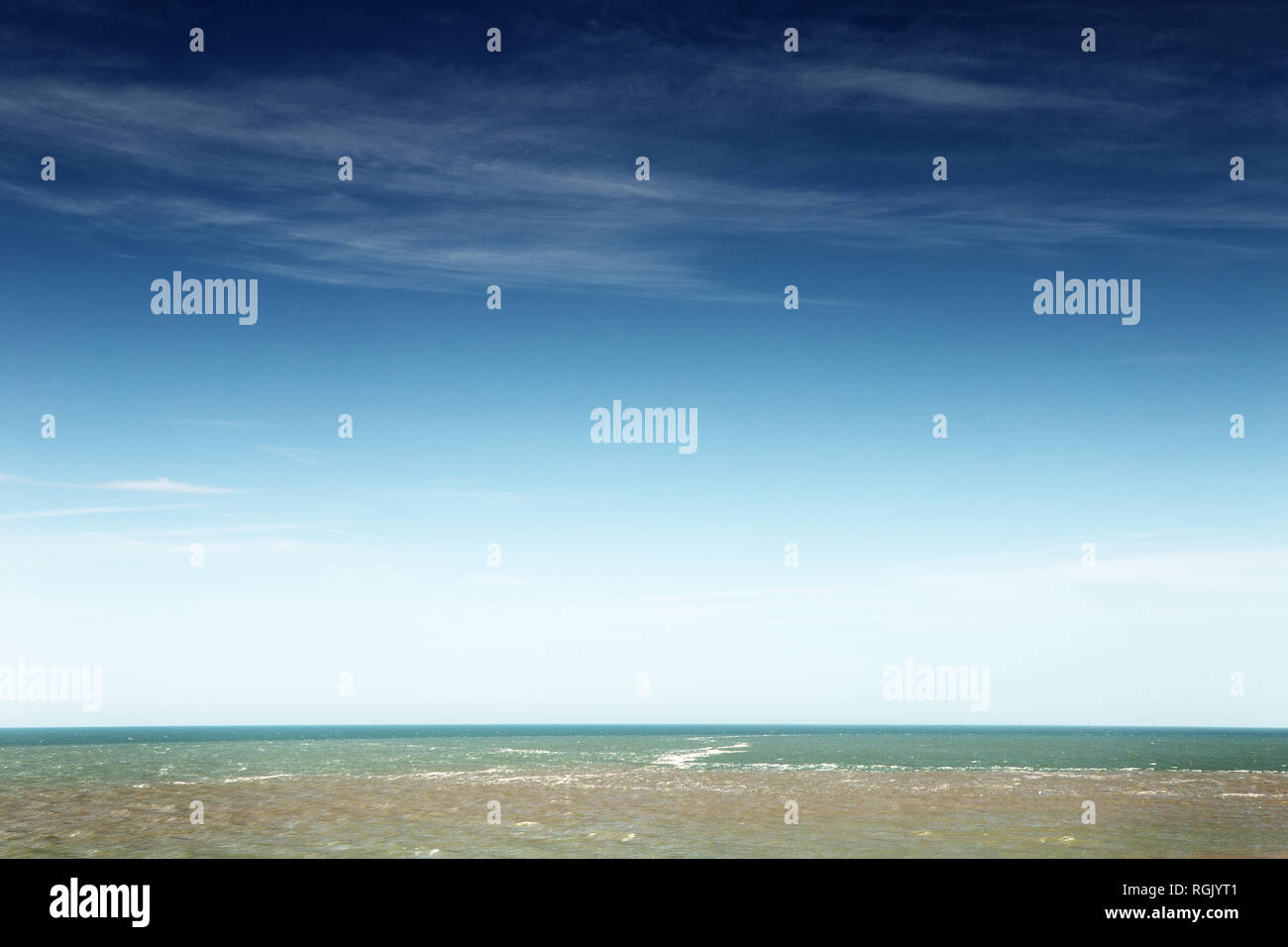 landscape image along the dungeness romney marsh coastline Stock Photo ...