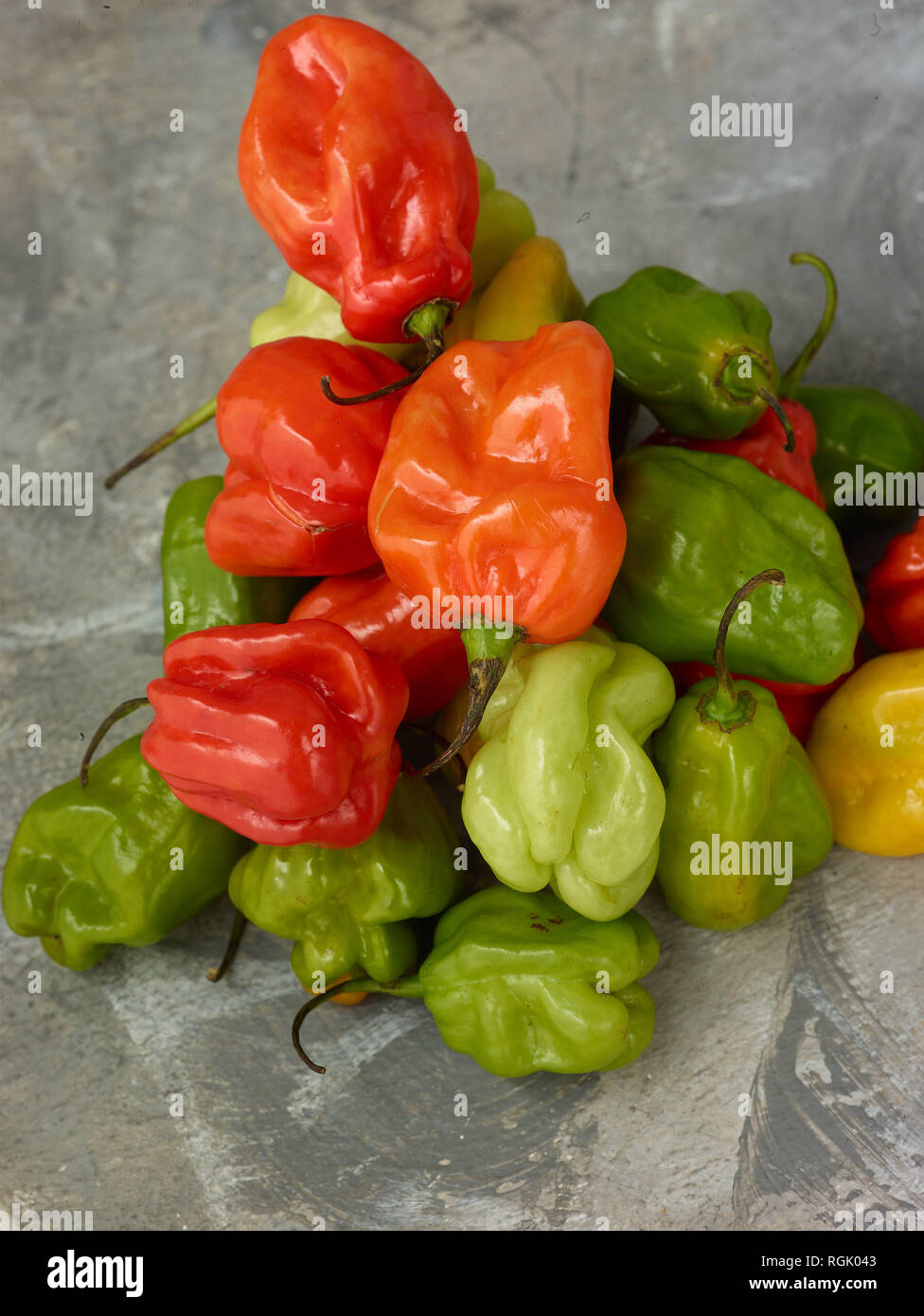 Scotch Bonnet peppers food still-life photograph Stock Photo - Alamy