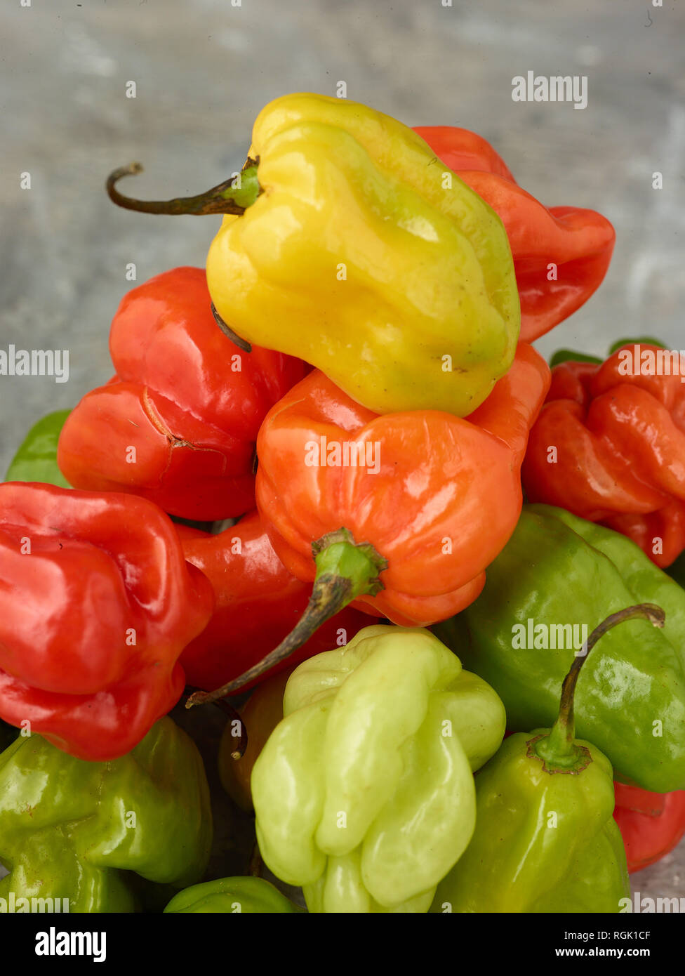 Scotch Bonnet peppers food still-life photograph Stock Photo - Alamy