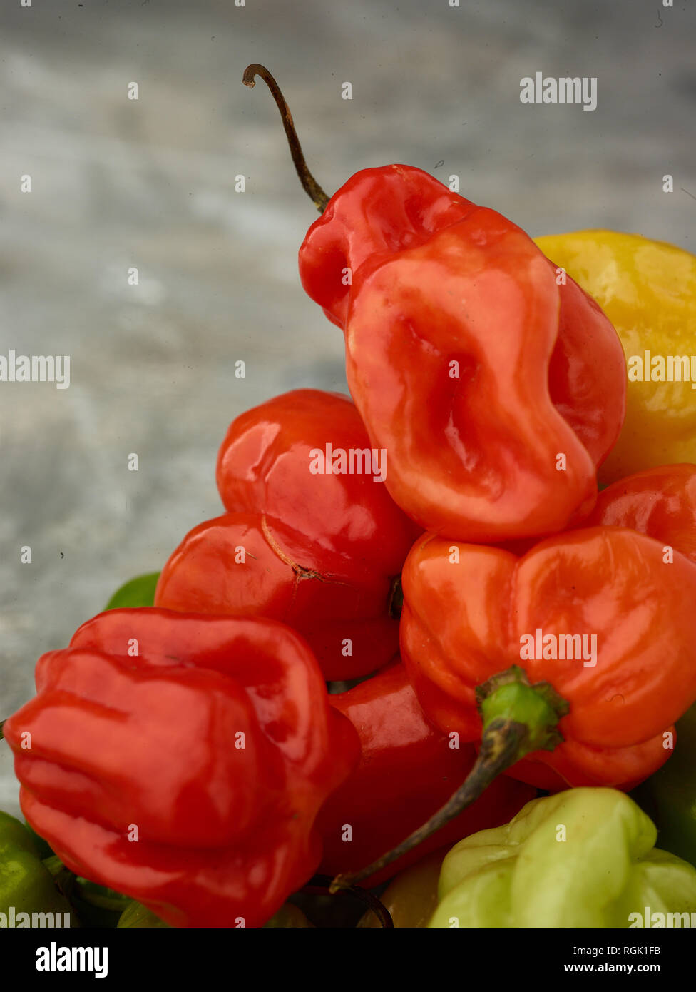 Scotch Bonnet peppers food still-life photograph Stock Photo - Alamy