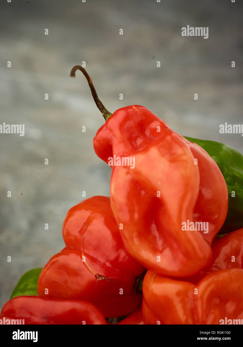 Scotch Bonnet peppers food still-life photograph Stock Photo - Alamy