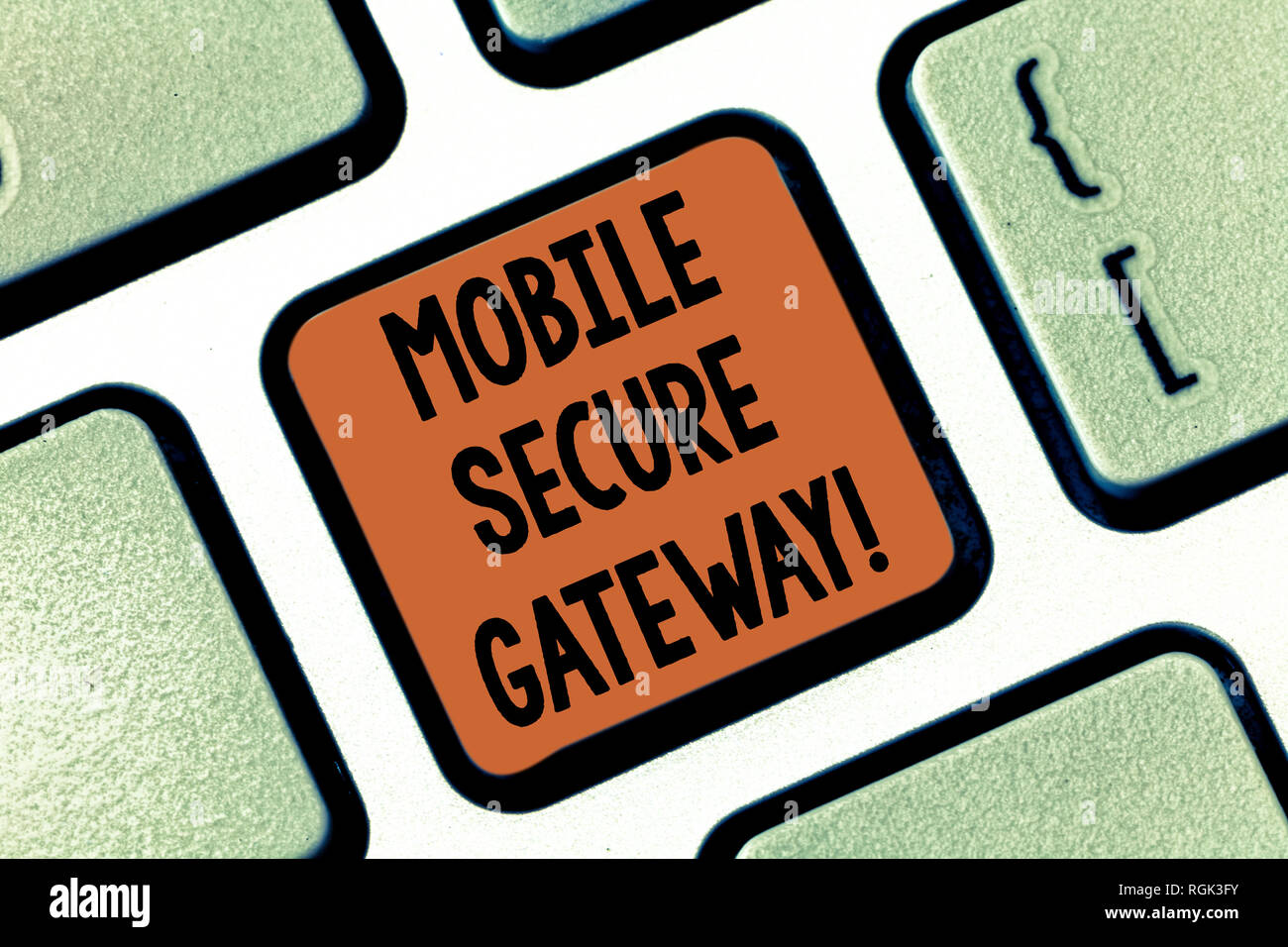 Conceptual hand writing showing Mobile Secure Gateway. Business photo ... Conceptual hand writing showing Mobile Secure Gateway. Business photo ...