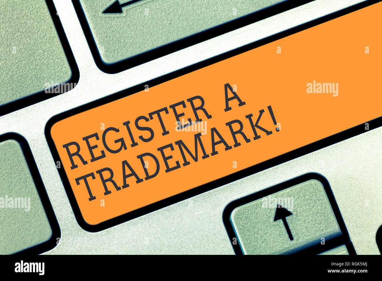 Conceptual hand writing showing Register A Trademark. Business photo ...