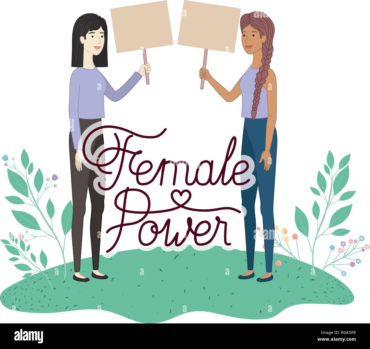 women with label female power character Stock Vector Image & Art - Alamy