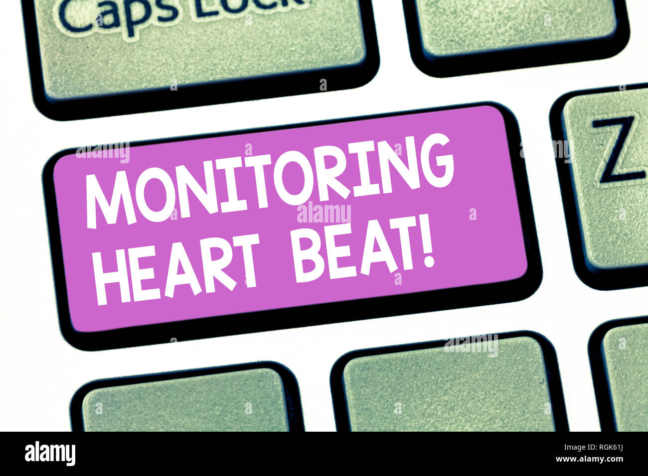 Text sign showing Monitoring Heart Beat. Conceptual photo Measure or ...
