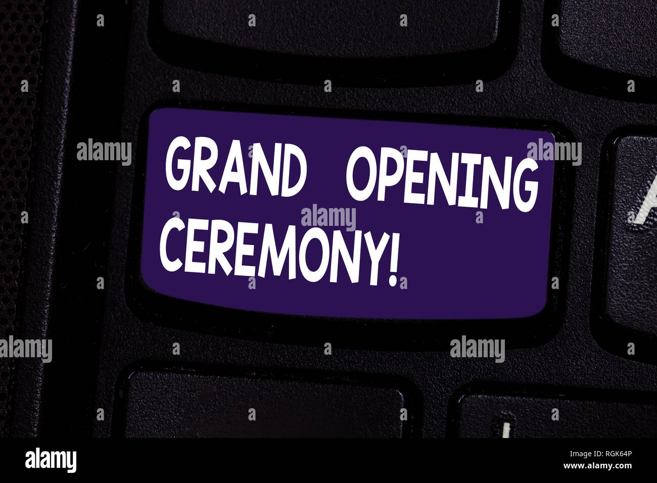 Handwriting text Grand Opening Ceremony. Concept meaning mark the ...