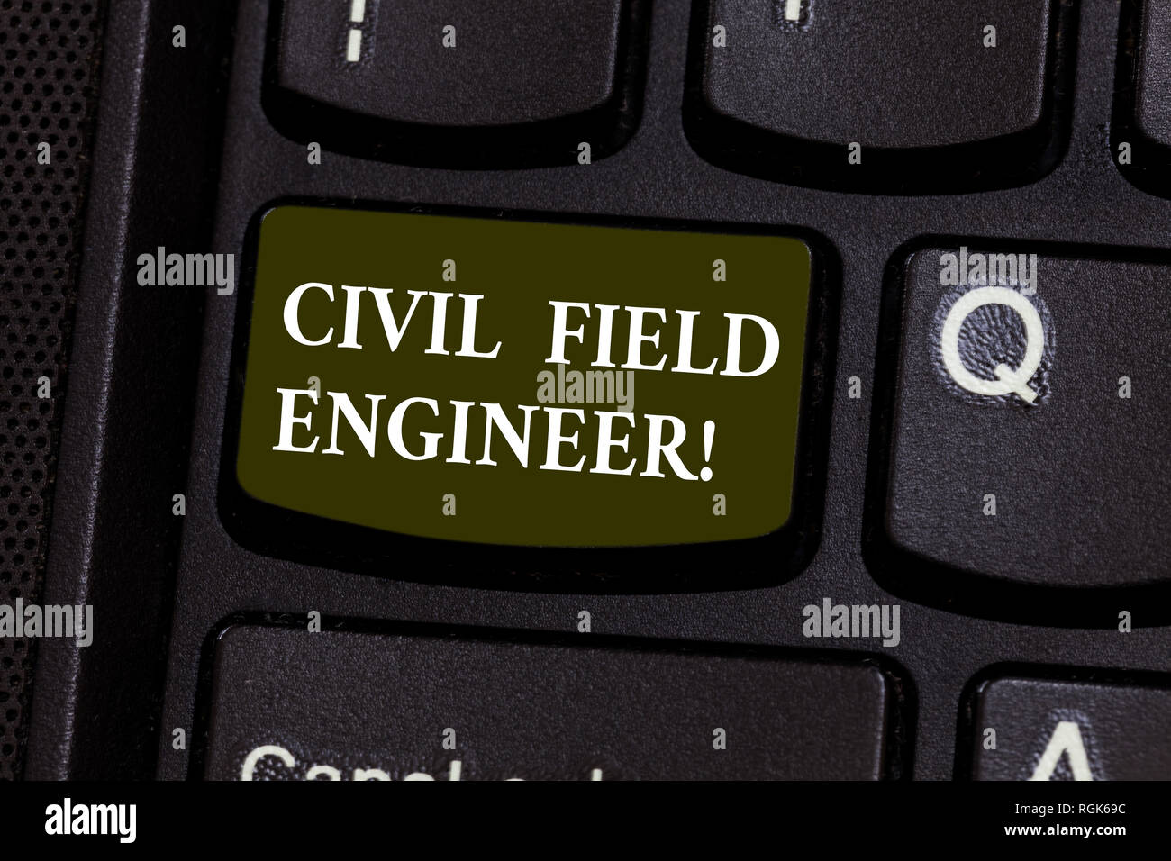 Handwriting text Civil Field Engineer. Concept meaning Oversee ...