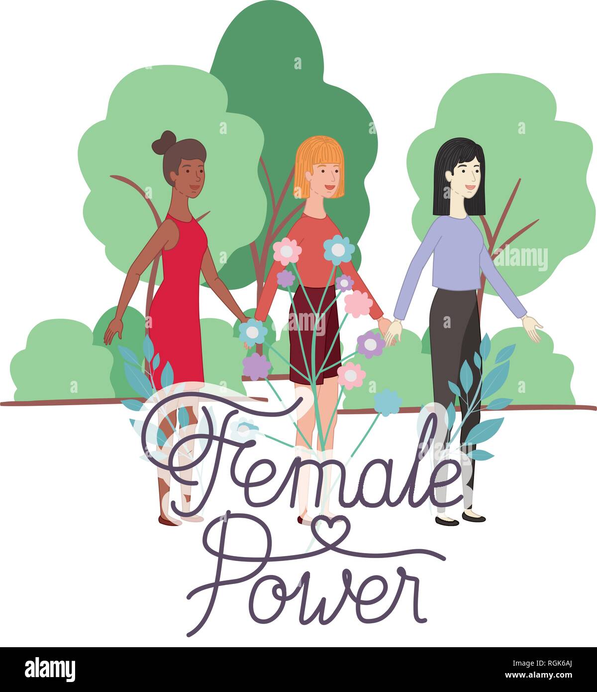 women with label female power avatar character Stock Vector Image & Art ...