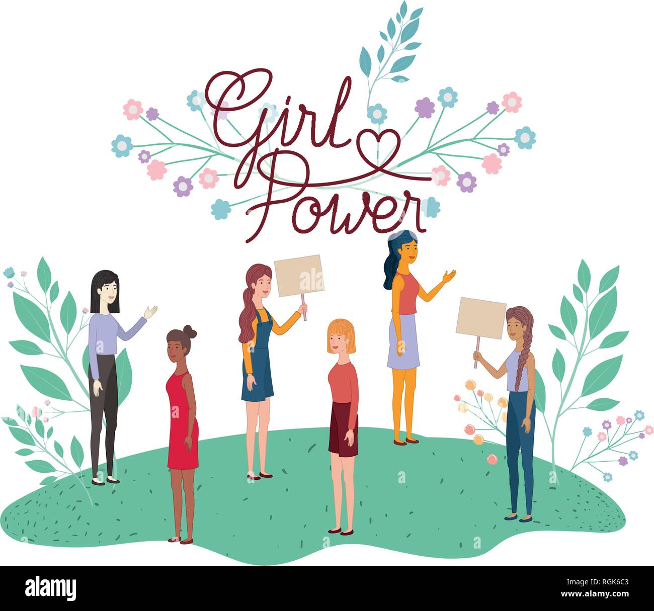 women with label girl power character Stock Vector Image & Art - Alamy