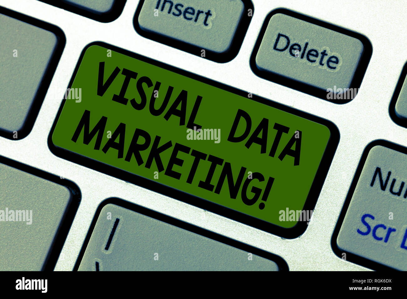 Writing note showing Visual Data Marketing. Business photo showcasing ...