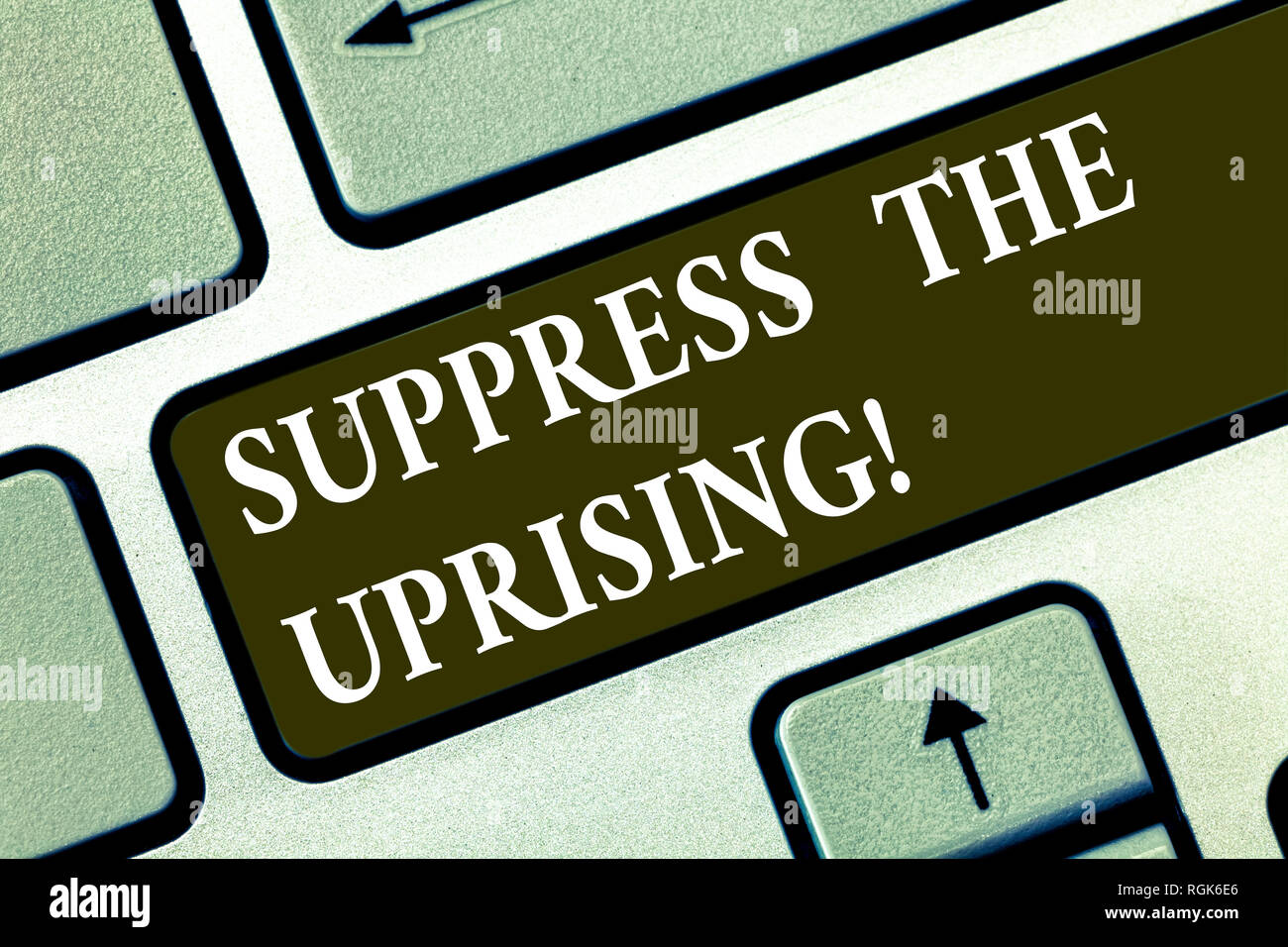 Conceptual hand writing showing Suppress The Uprising. Business photo ...