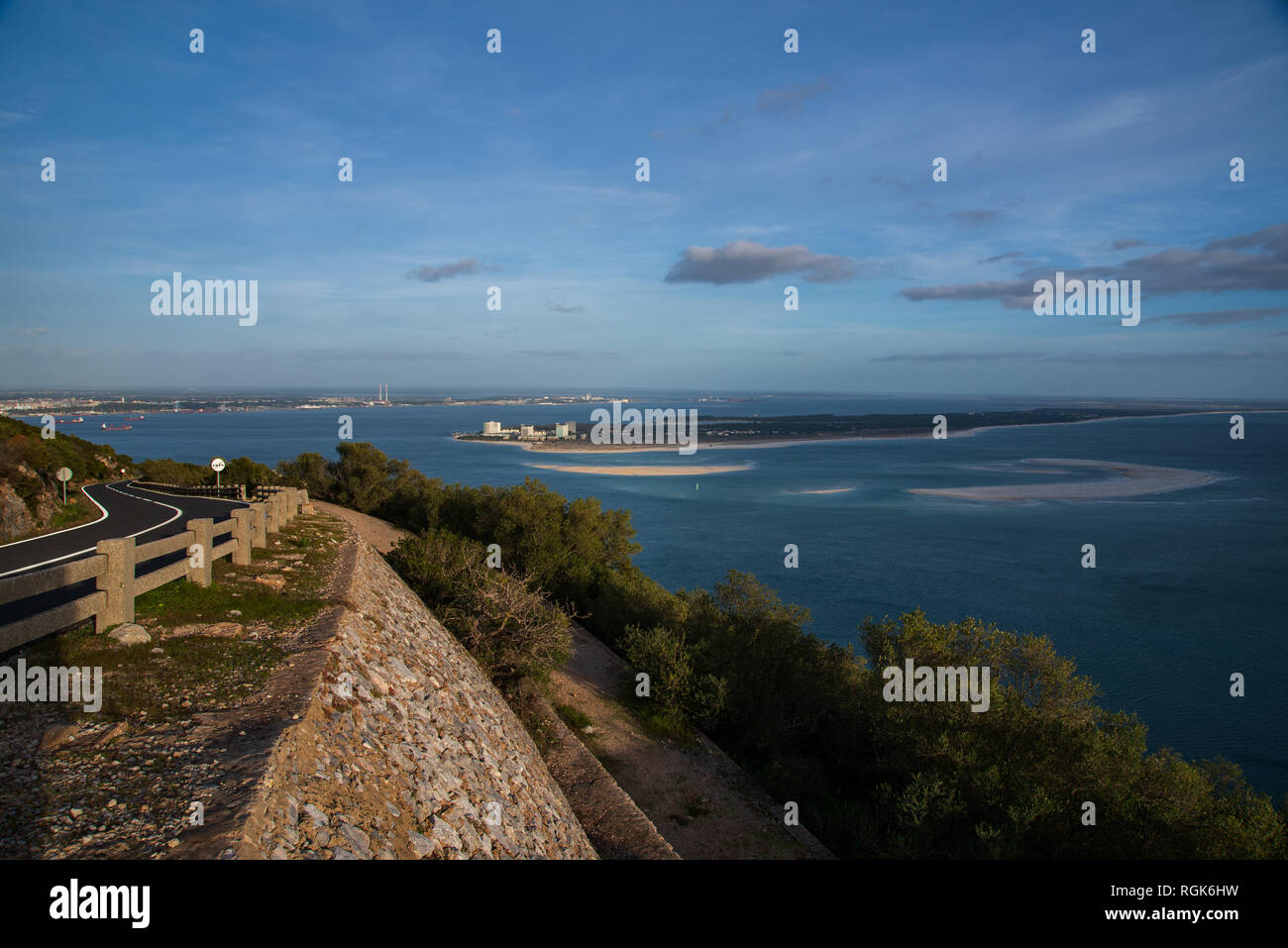 ocean view with Troia and Setubal city in Portinho da Arrabida in ...