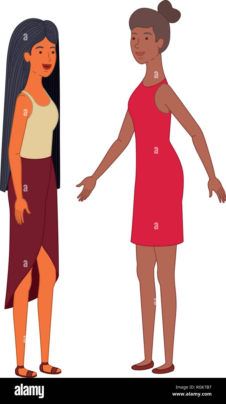 young women standing avatar character Stock Vector Image & Art - Alamy