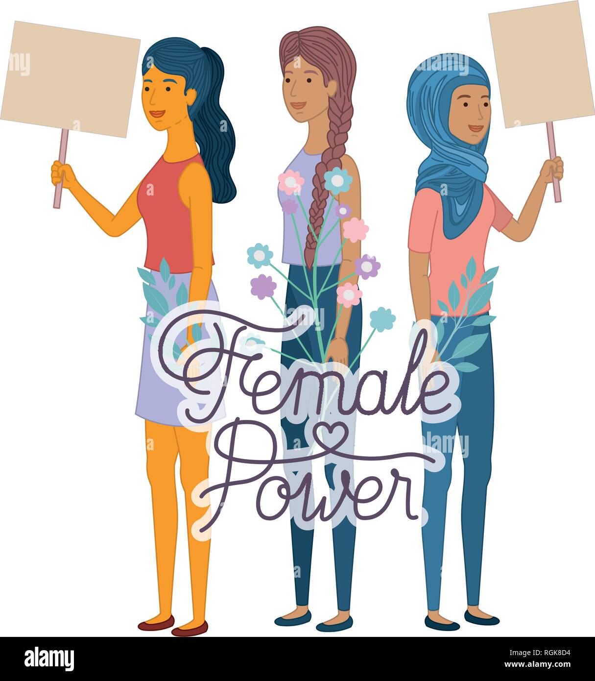 women with label female power character Stock Vector Image & Art - Alamy