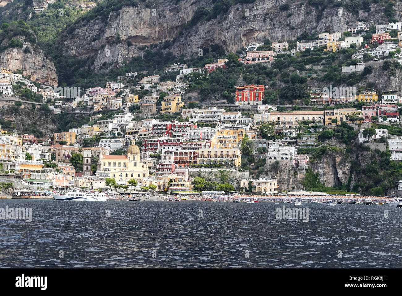 General view of Positano Town in Naples City, Italy Stock Photo - Alamy