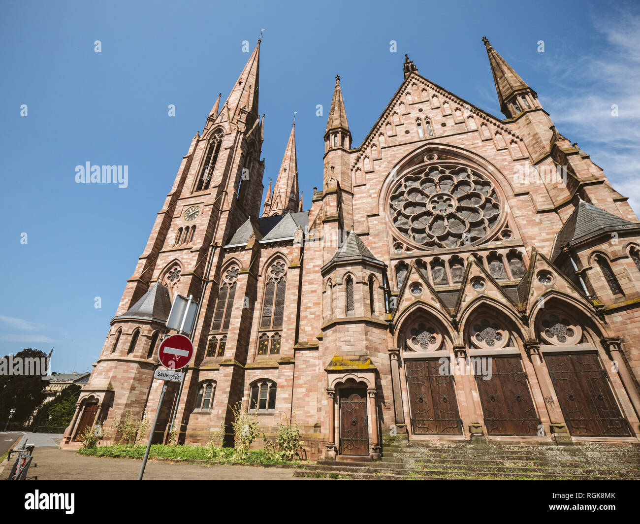 STRASBOURG, FRANCE - JUL 16, 2018: The St. Paul's Church of Strasbourg ...