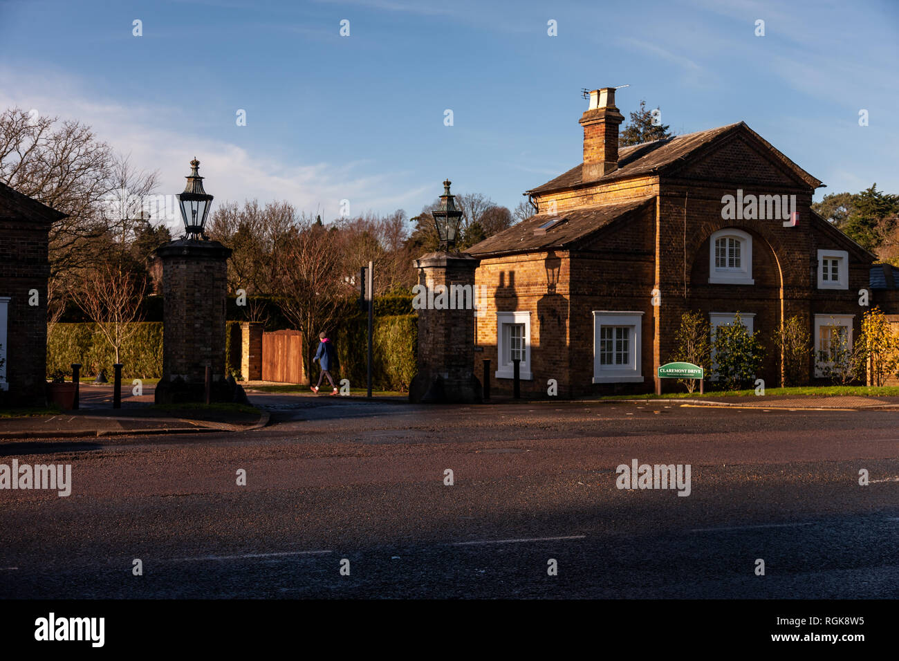 Esher, England - January 21, 2019. Located just outside of London ...